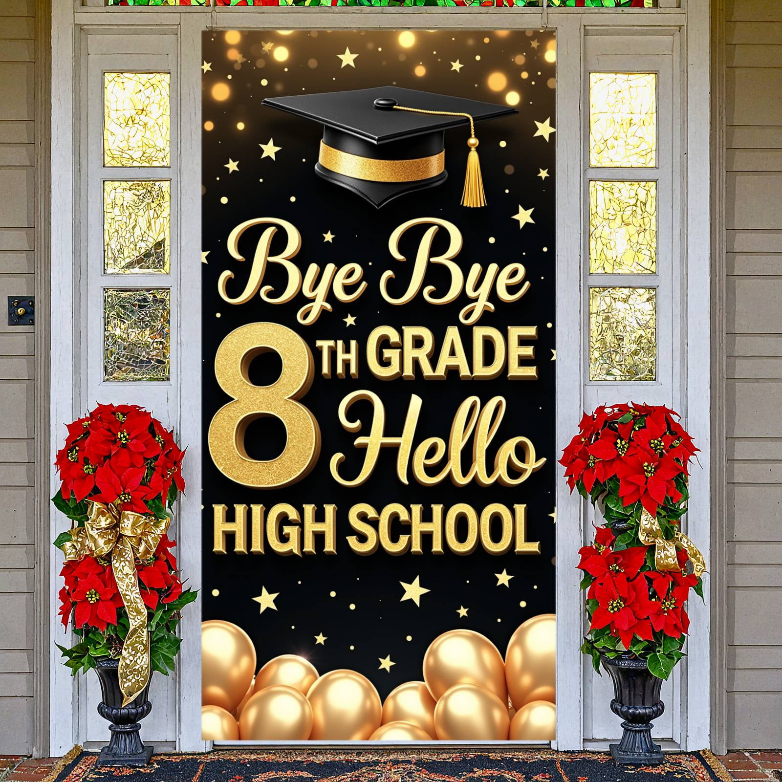 Chalkboard Next Stop High School Banner Hand-drawn Design Graduation ...