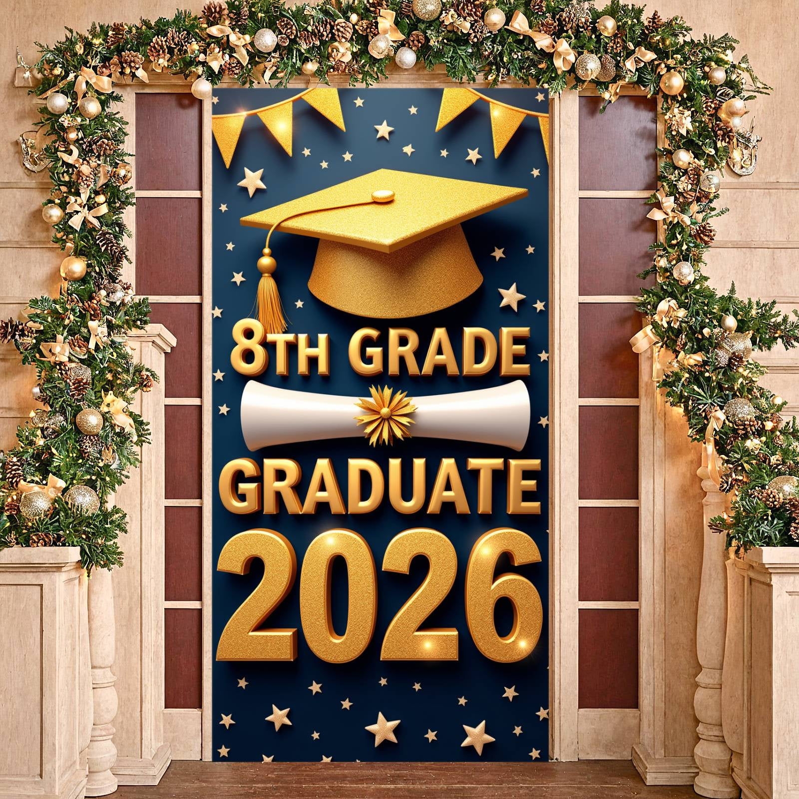 Chalkboard Next Stop High School Banner Hand-drawn Design Graduation ...
