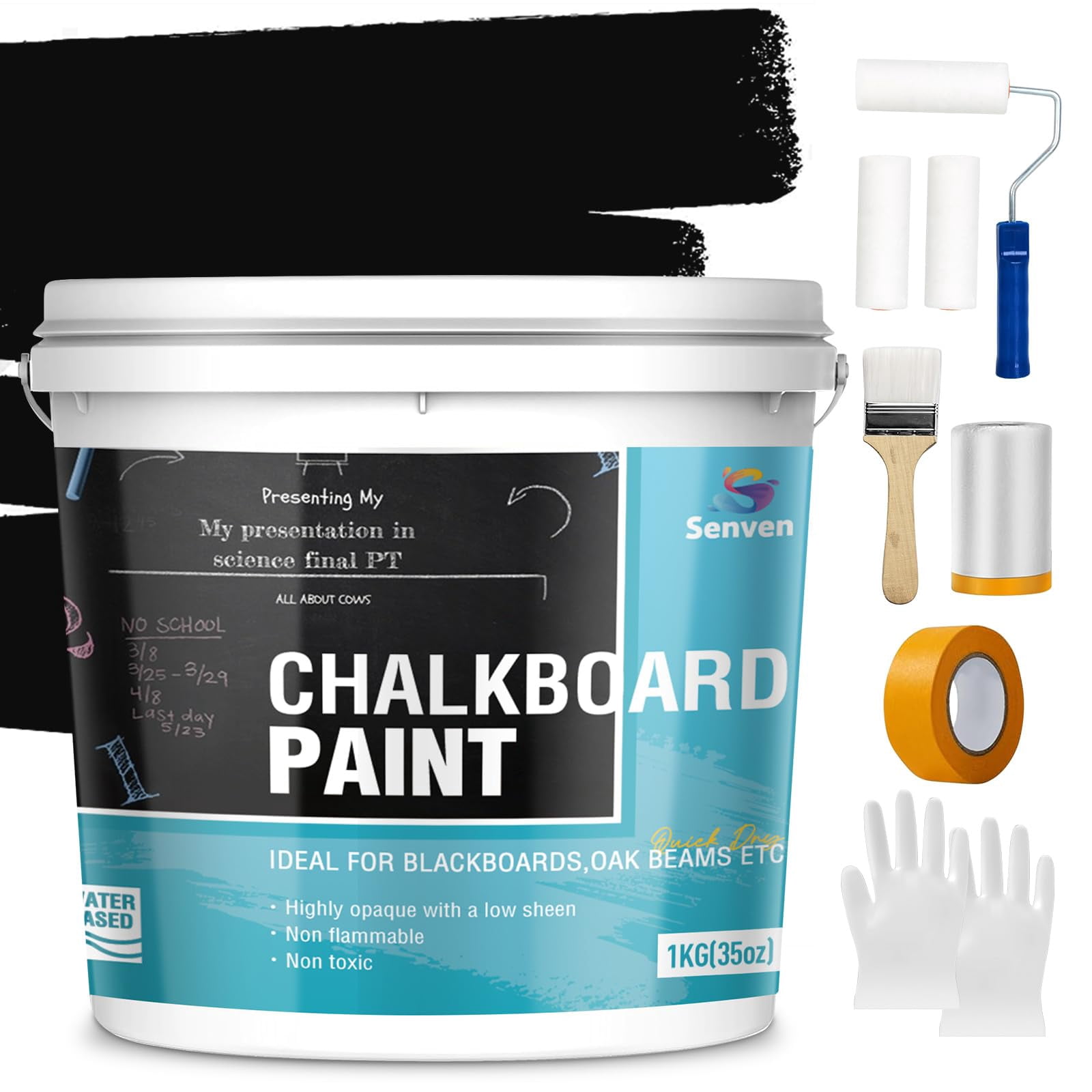 Chalkboard Paint Black Chalk Board Paint for Wood, Metal, Glass, Wall ...