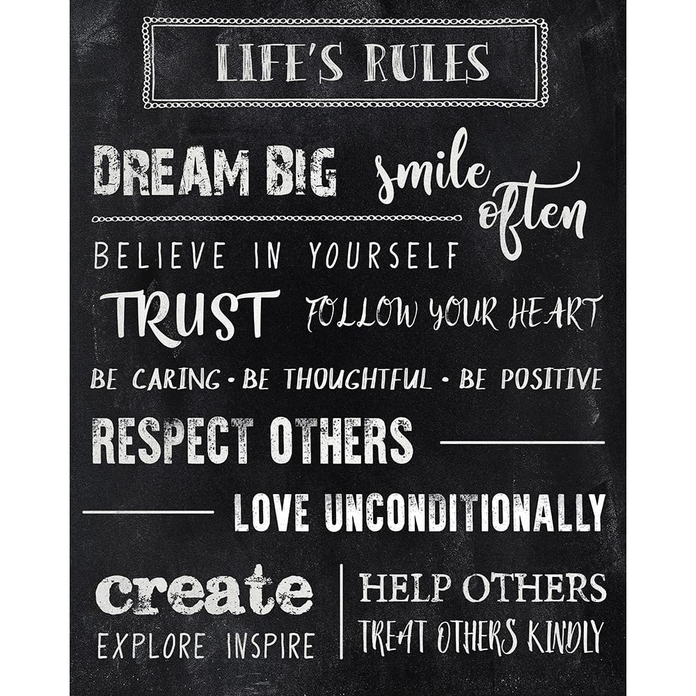 Chalkboard Rules Poster Print by CAD DESIGNS - Walmart.com