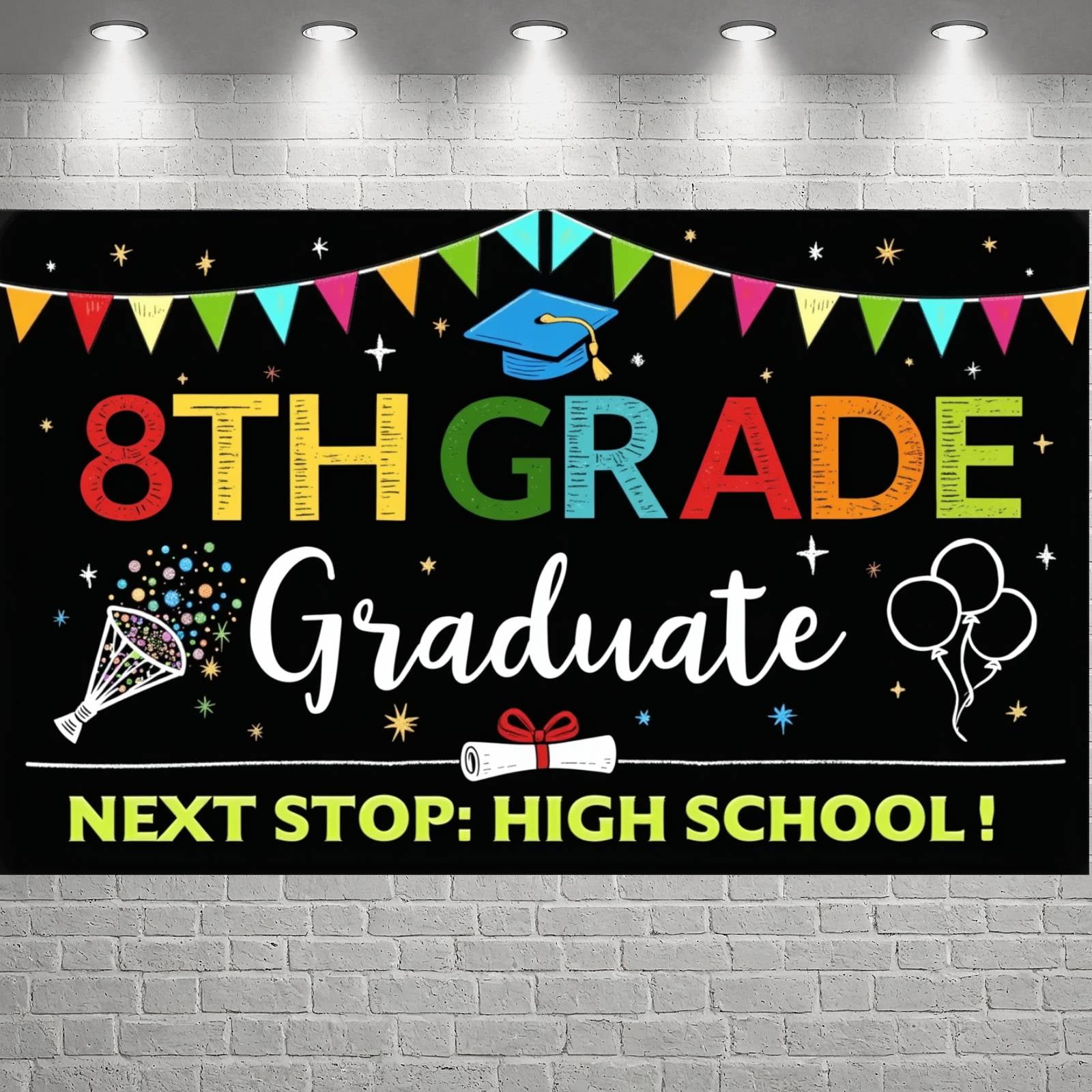 Chalkboard Style Next Stop High School Banner Hand-drawn Design High ...