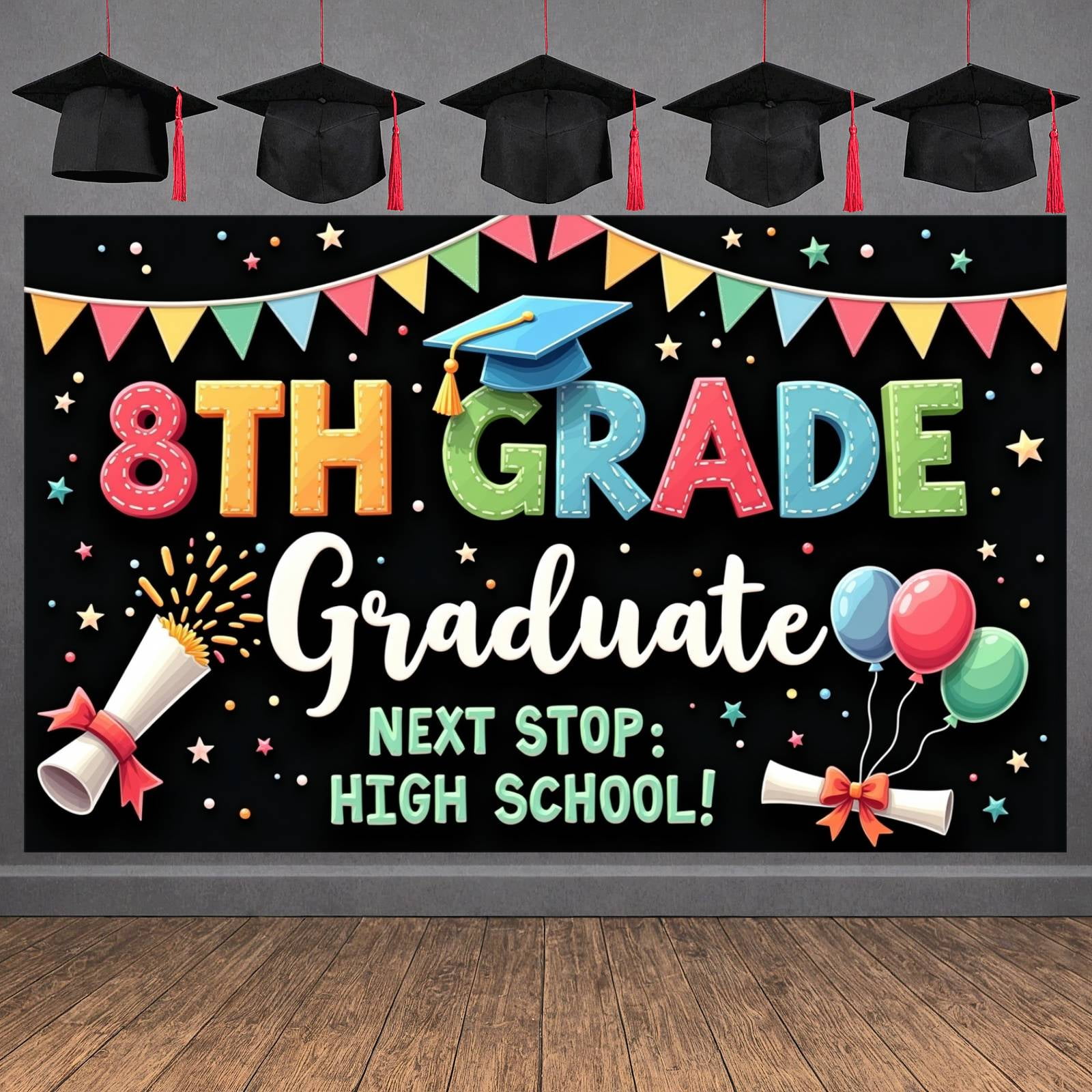 Chalkboard Style Next Stop High School Banner Hand-drawn Design High ...