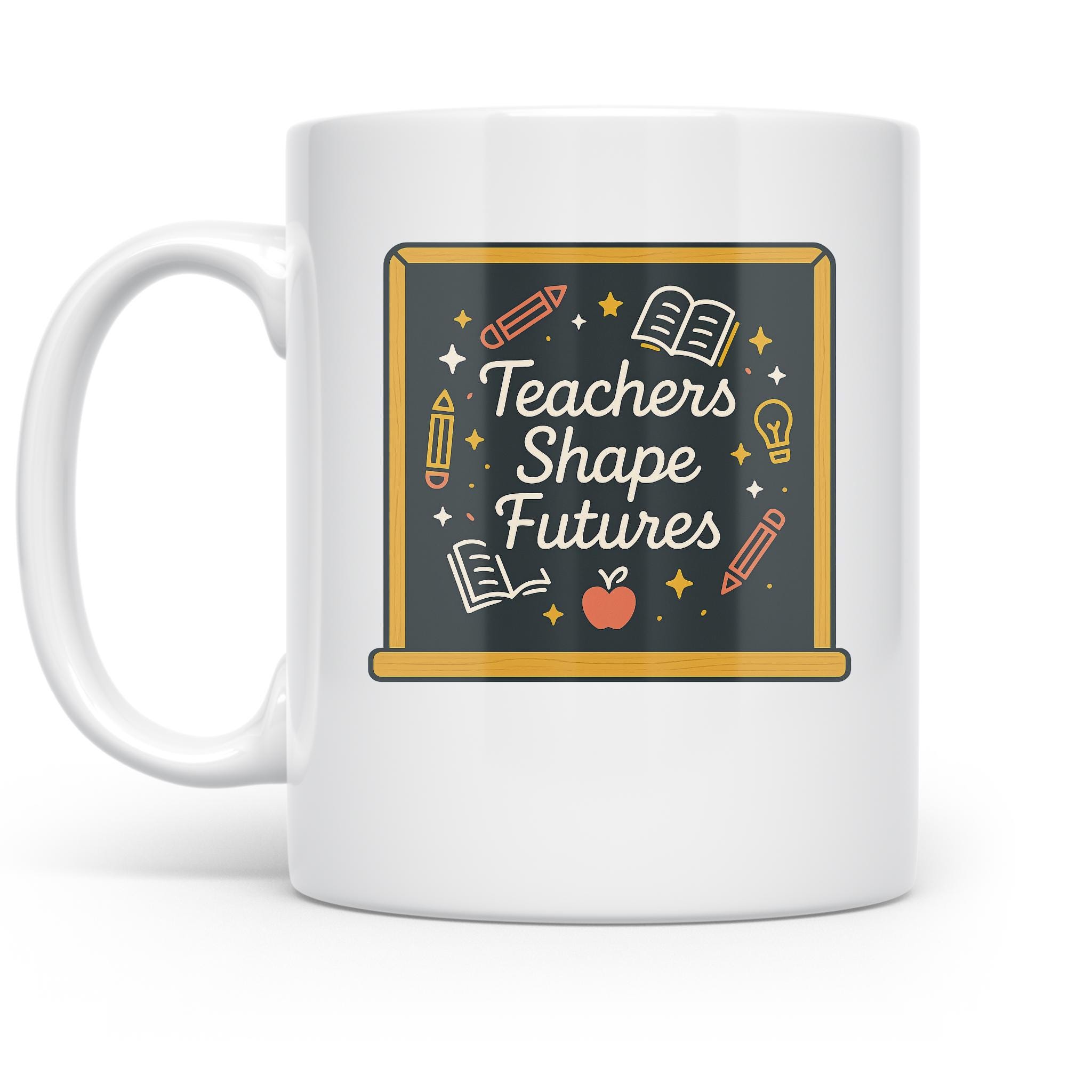 Teacher 11 oz Coffee Mug - Chalkboard Teacher Thanks White Ceramic Gift ...