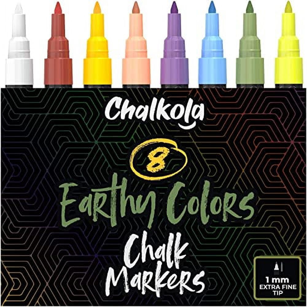 Chalkola Liquid Chalk Markers (8 Pack, 1mm Extra Fine Tip) for ...