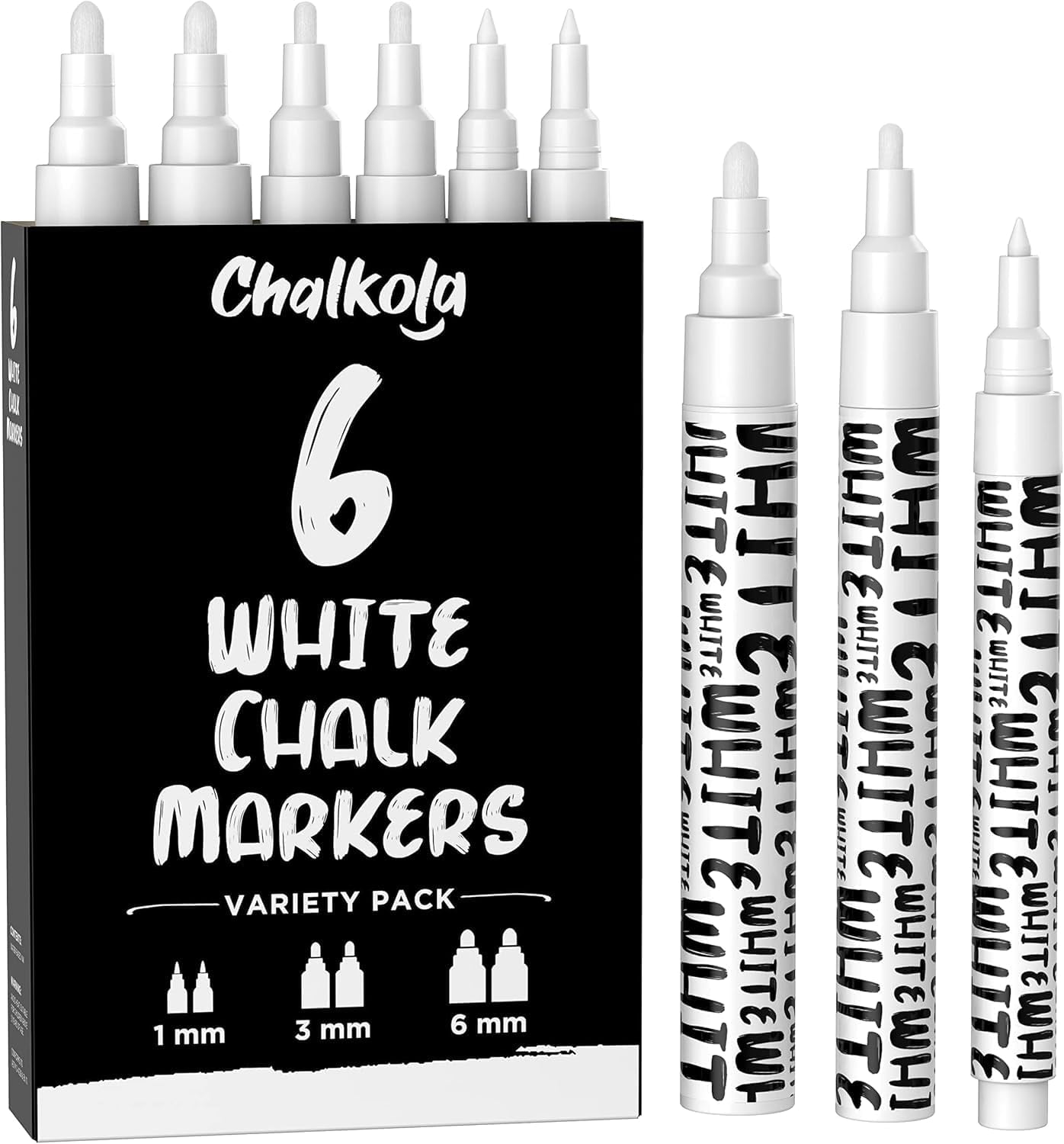 Chalkola White Chalk Markers - White Dry Erase Liquid Chalk Pens for ...