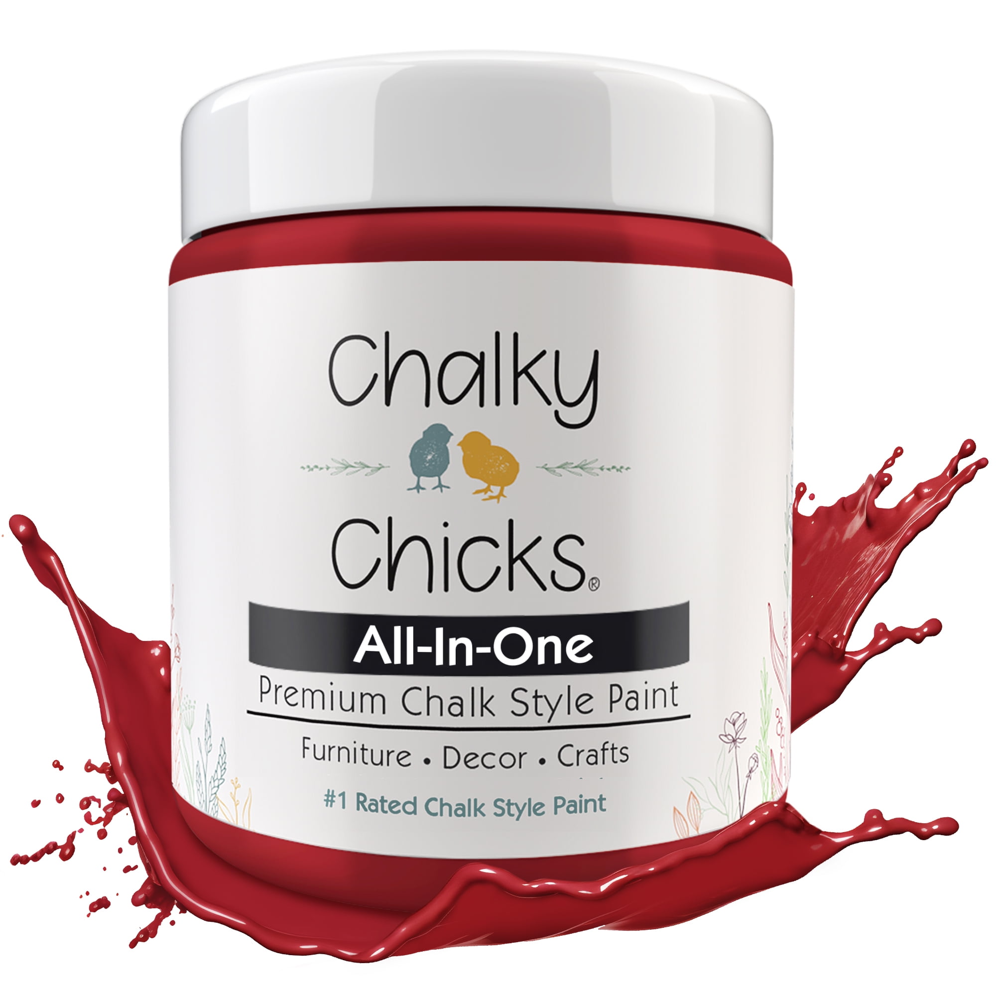 Chalky Chicks 16 Fl Oz Matte Firecracker (Red) Chalk Paint for ...