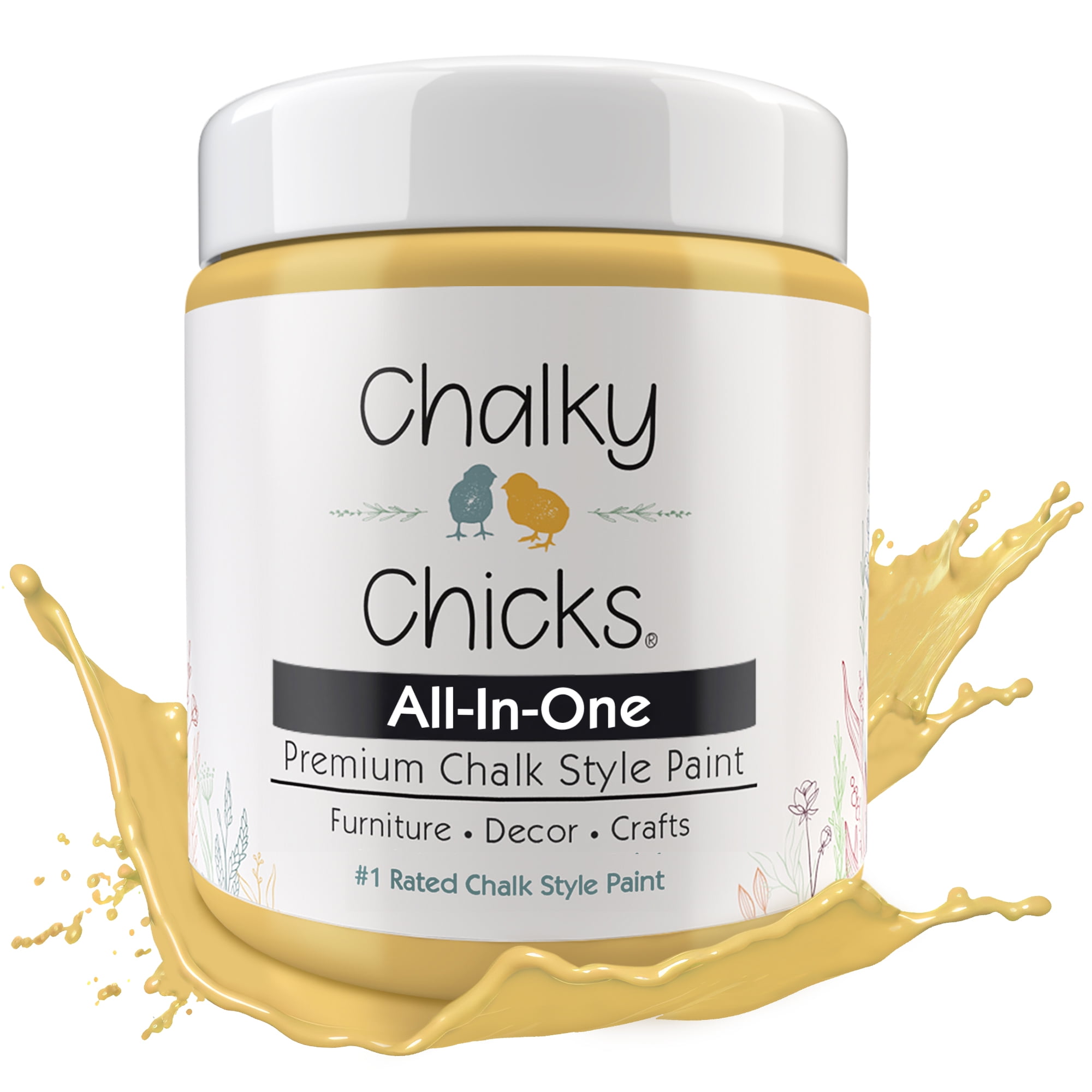 Chalky Chicks 16 Fl Oz Matte Tuscany (Yellow) Chalk Paint for Furniture ...