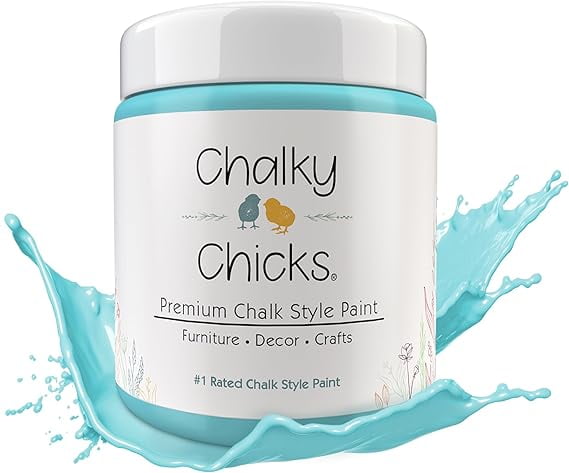 Chalky Chicks 32 Fl Oz Matte Aqua Bay (Aqua Blue) Chalk Paint for ...