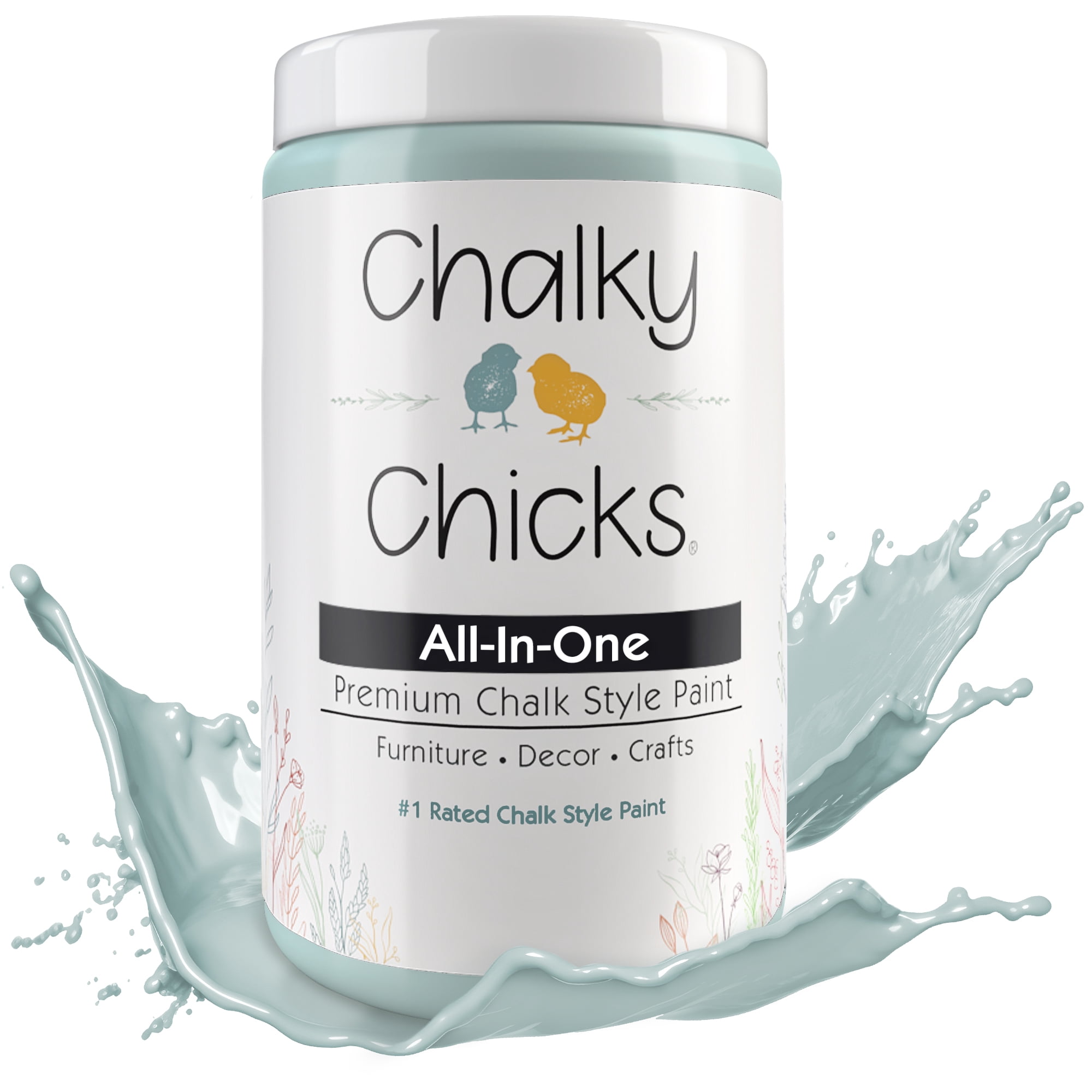 Chalky Chicks 32 Fl Oz Matte Cancun Blue (Light Blue) Chalk Paint for ...