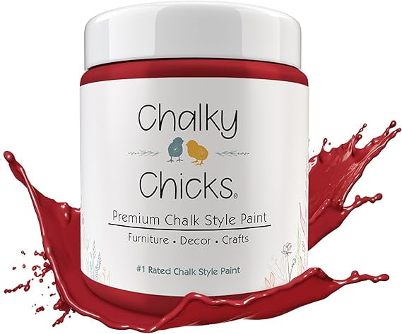 Chalky Chicks 32 Fl Oz Matte Firecracker (Red) Chalk Paint for ...