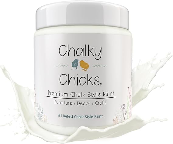Chalky Chicks 4 Fl Oz Matte Buttermilk (White) Chalk Paint for ...