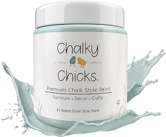Chalky Chicks 4 Fl Oz Matte Cancun Blue (Light Blue) Chalk Paint for ...