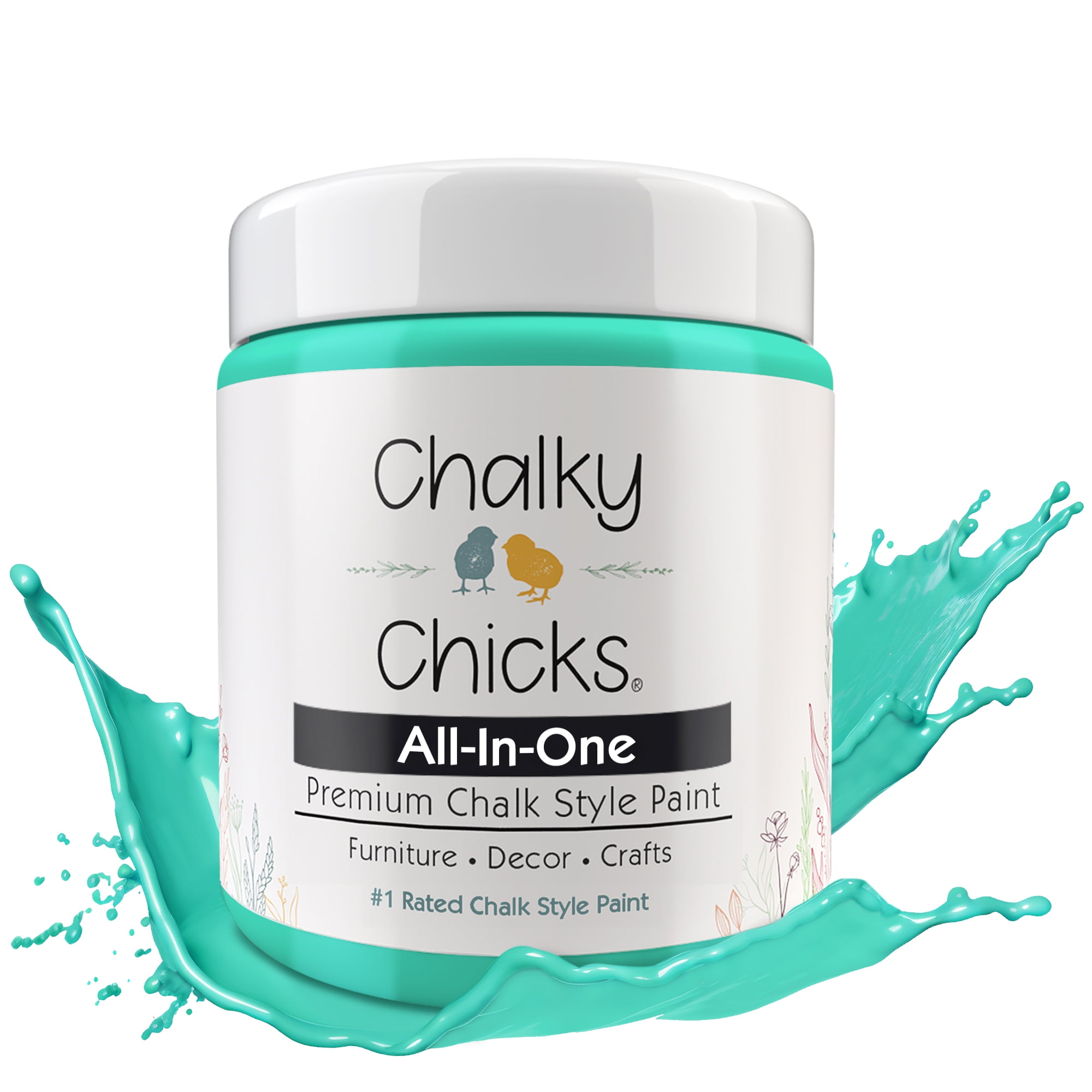 Chalky Chicks 4 Fl Oz Matte Cenote (Teal Blue) Chalk Paint for ...