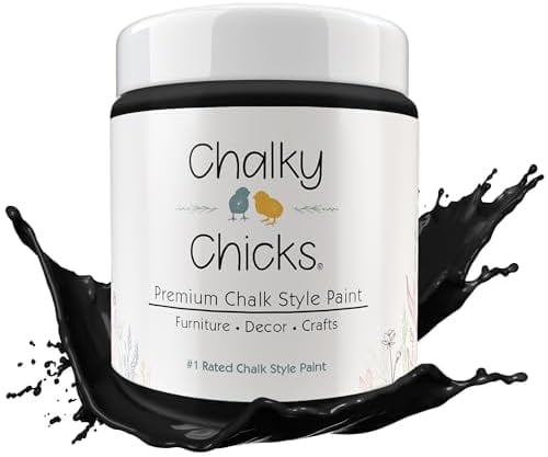 Chalky Chicks 4 Fl Oz Matte Starless Night Black Chalk Paint for ...