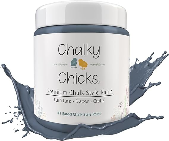 Chalky Chicks 4 Fl Oz Matte Steel (Blue Gray) Chalk Paint for Furniture ...