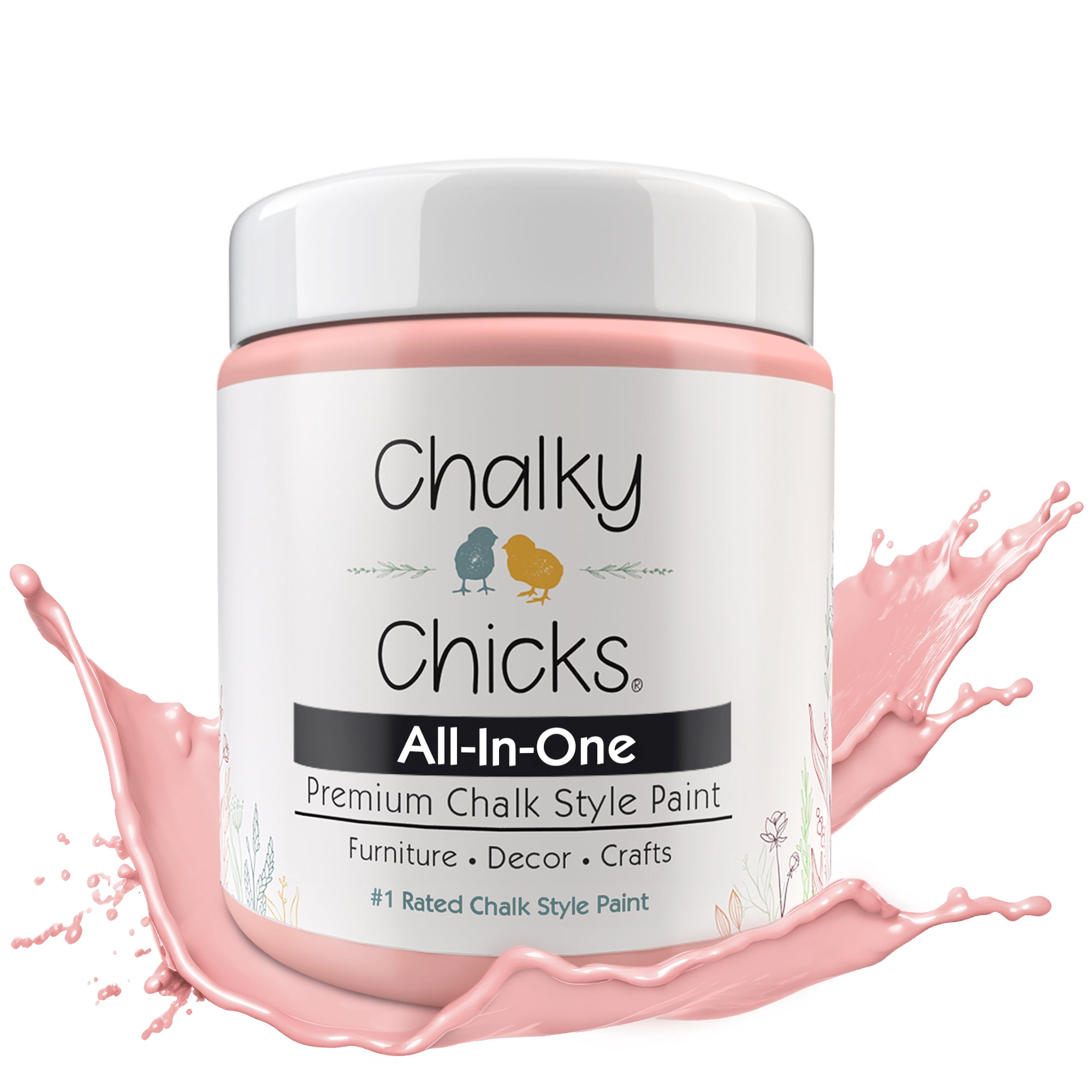 Chalky Chicks 4 Fl Oz Matte Sweet 16 (Pink) Chalk Paint for Furniture ...