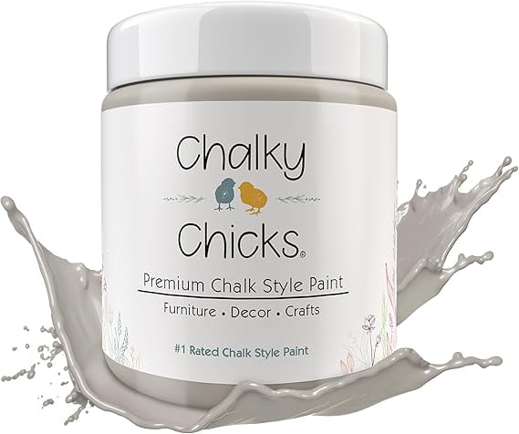 Chalky Chicks 4 Fl Oz Matte Wolf Gray (Gray/Beige) Chalk Paint for ...