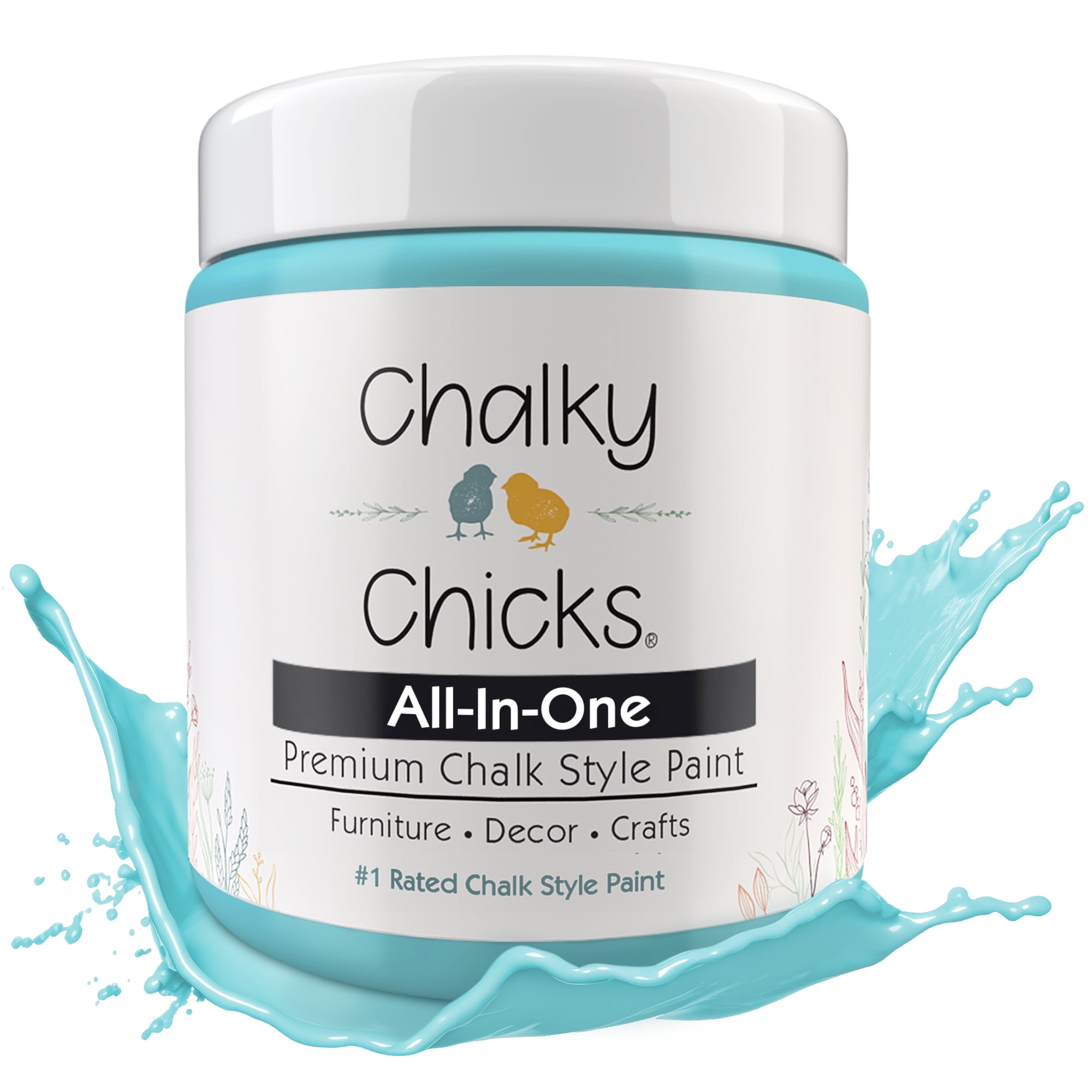 Chalky Chicks 8 Fl Oz Matte Aqua Bay (Aqua Blue) Chalk Paint for ...
