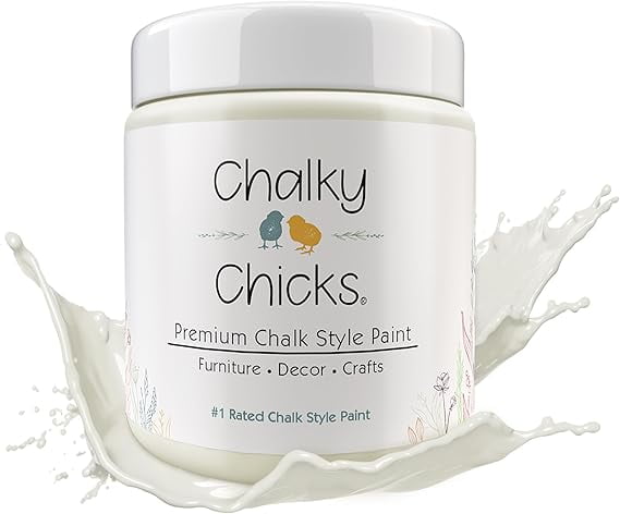 Chalky Chicks 8 Fl Oz Matte Salt Flats (Off White) Chalk Paint for ...