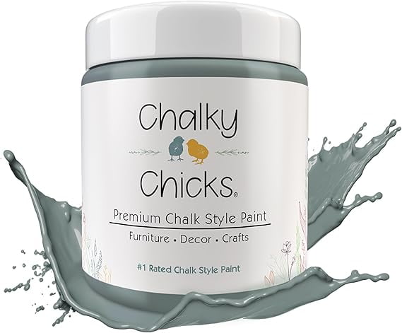 Chalky Chicks 8 Fl Oz Matte Sea Glass (Light Blue) Chalk Paint for ...