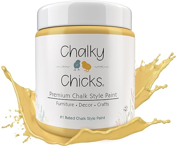 Chalky Chicks 8 Fl Oz Matte Tuscany (Yellow) Chalk Paint for Furniture ...