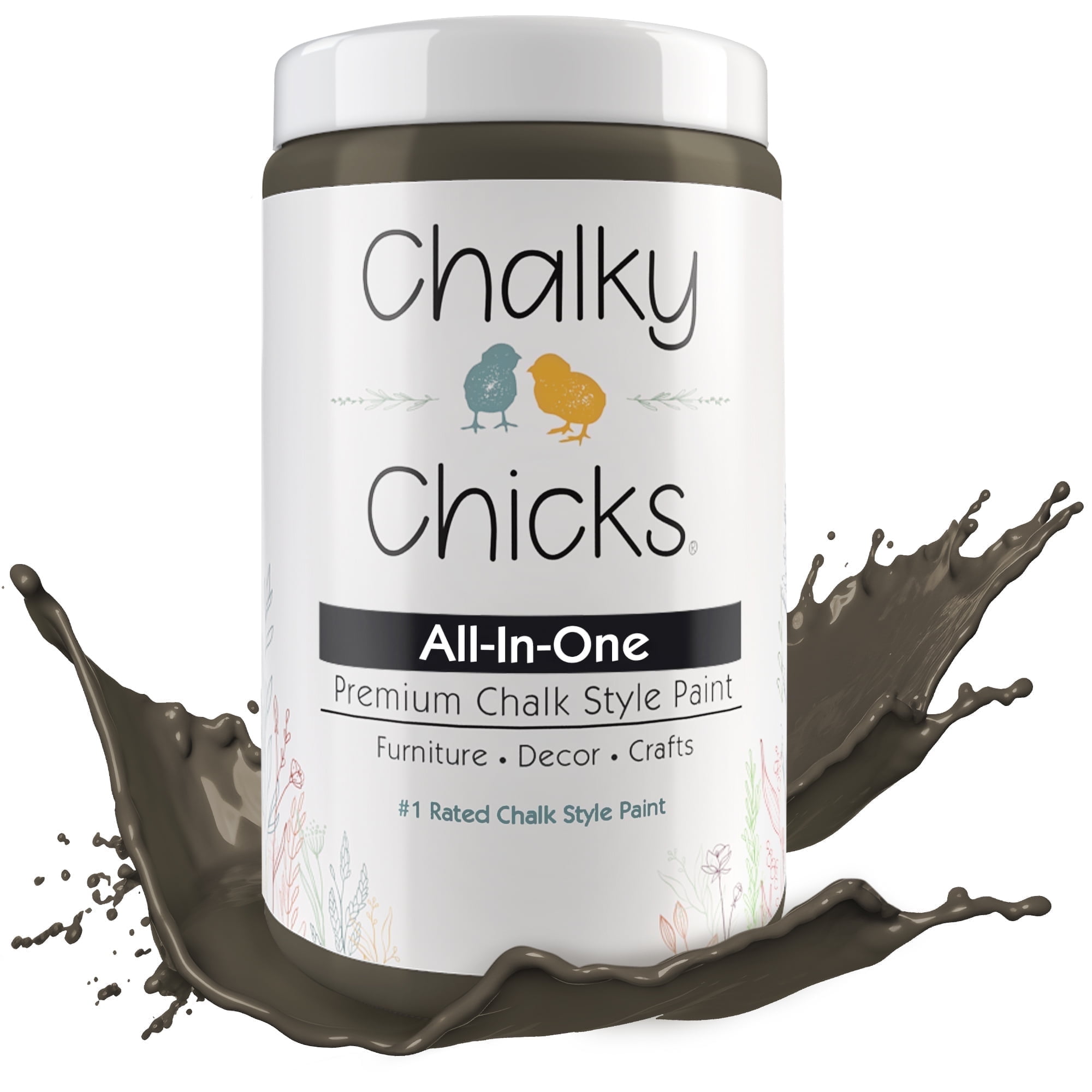 Chalky Chicks 32 Fl Oz Matte Beachwood (Brown/Gray) Chalk Paint for ...