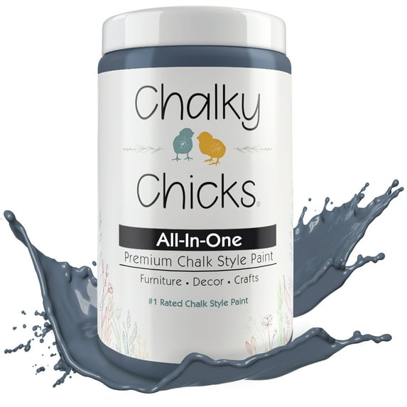 Chalky Chicks 32 Fl Oz Matte Steel (Blue Gray) Chalk Paint for ...