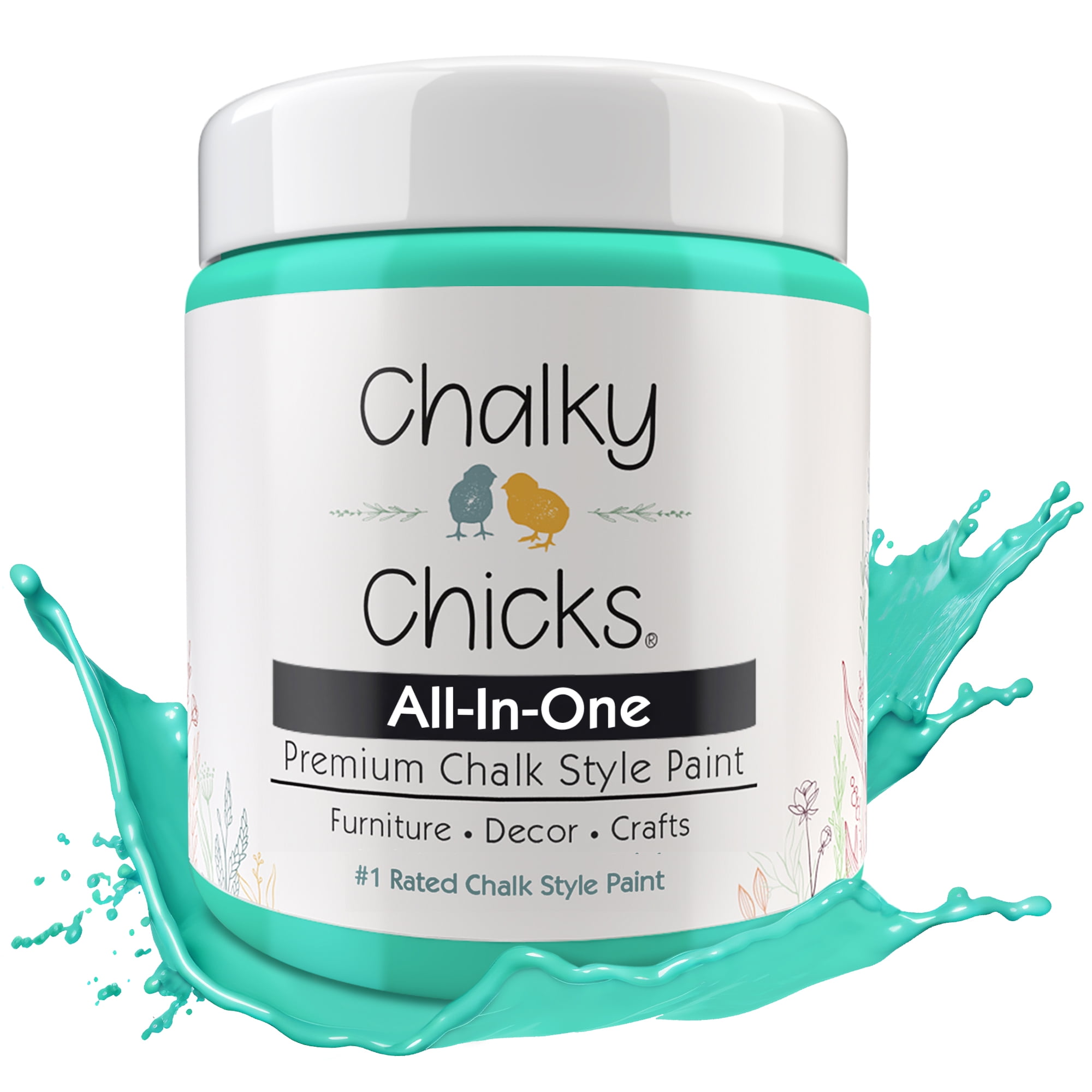 Chalky Chicks 16 Fl Oz Matte Cenote (Teal Blue) Chalk Paint for ...