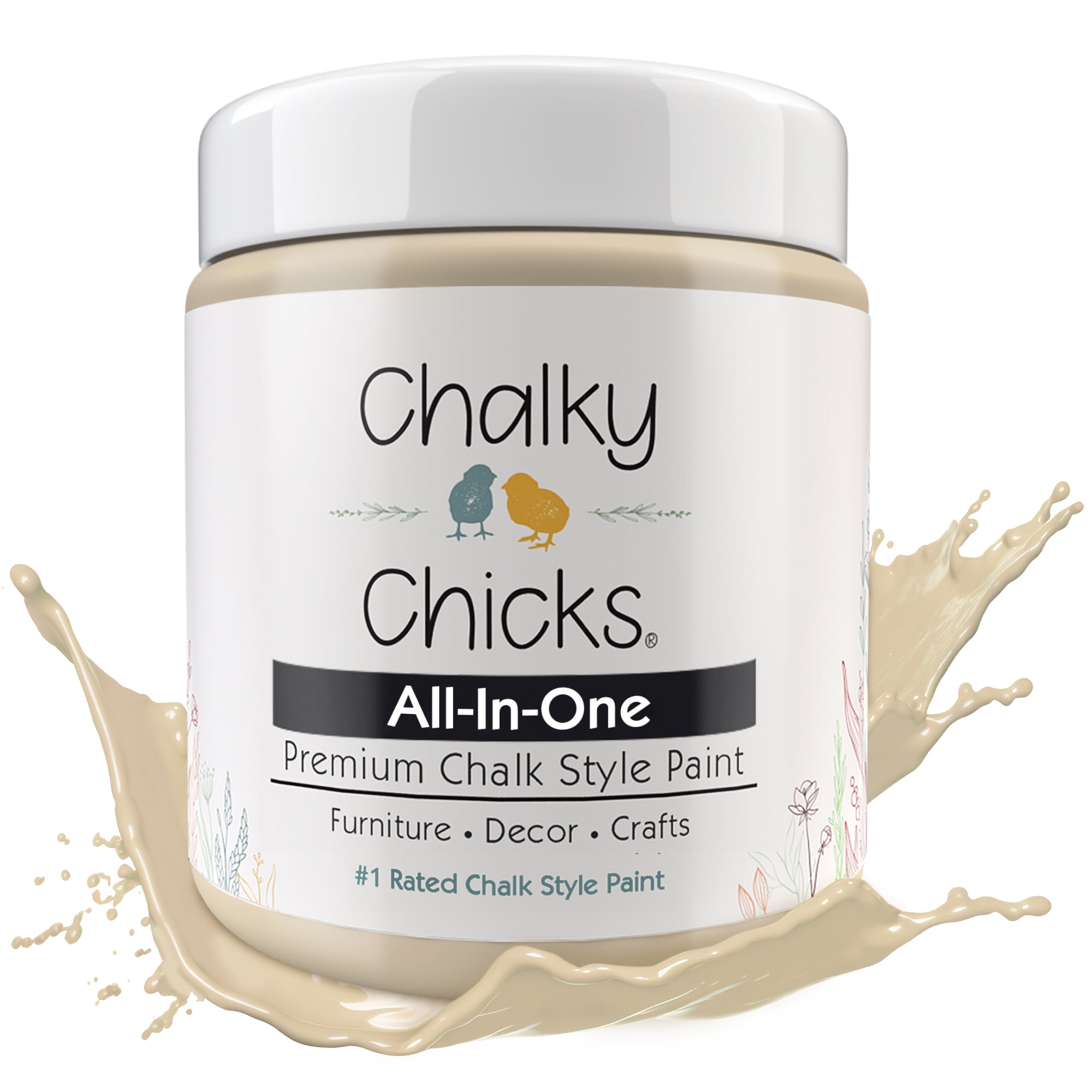 Chalky Chicks 16 Fl Oz Matte Cuppa Latte Tan Chalk Paint for Furniture ...