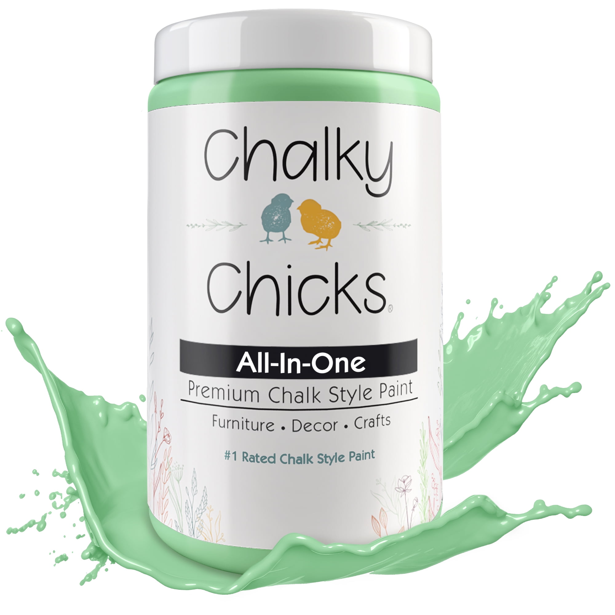 Chalky Chicks 32 Fl Oz Matte Lime Green Chalk Paint, All-in-One for ...