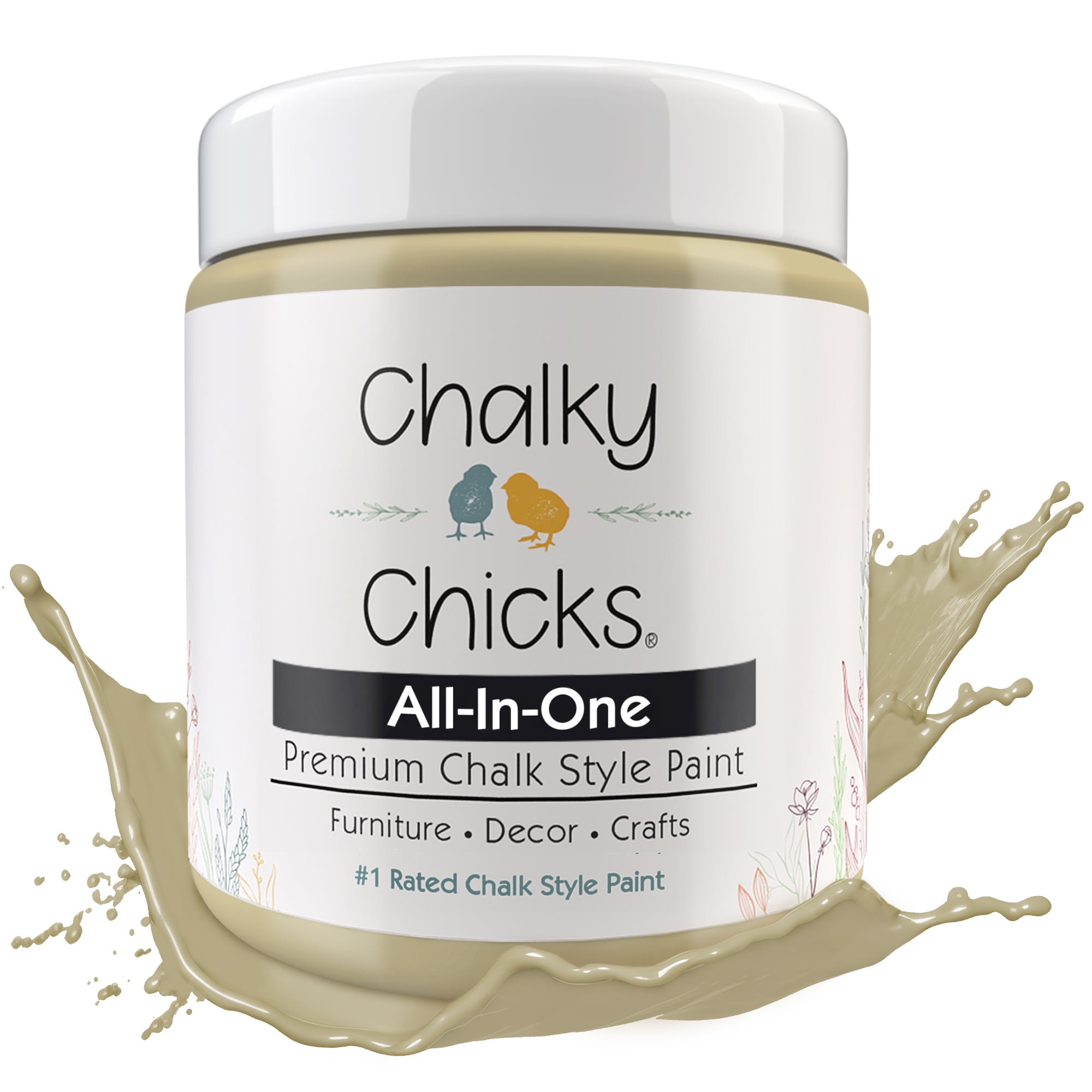Chalky Chicks 16 Fl Oz Matte Olive Wood (Taupe) Chalk Paint for ...