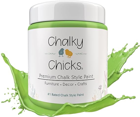 Chalky Chicks 32 Fl Oz Matte Pistachio (Lime Green) Chalk Paint for ...