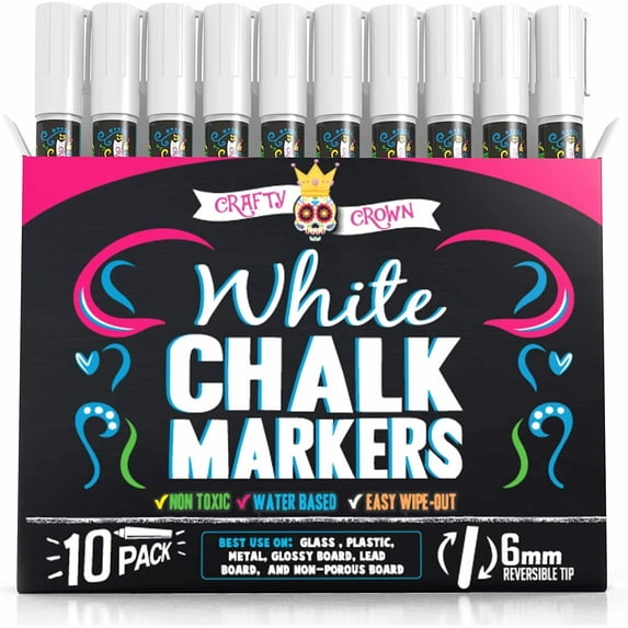 Chalky Crown Liquid Chalk Markers for Blackboards, Signs, and Windows ...