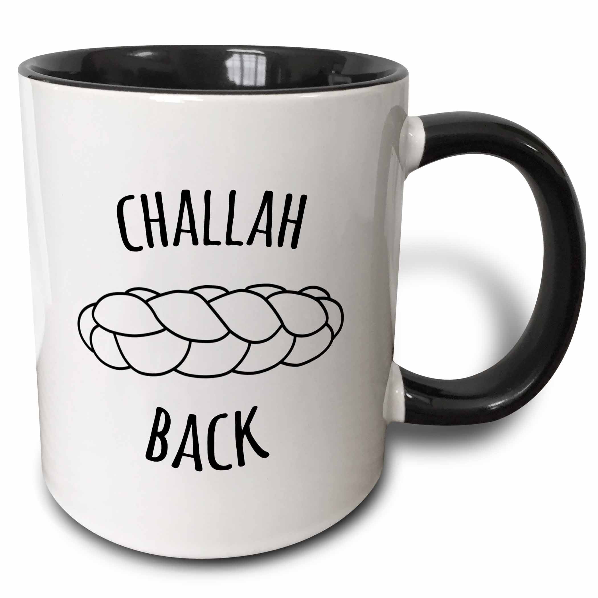 3drose, Challah Back in Black Lettering with Clipart of Challah Bread ...