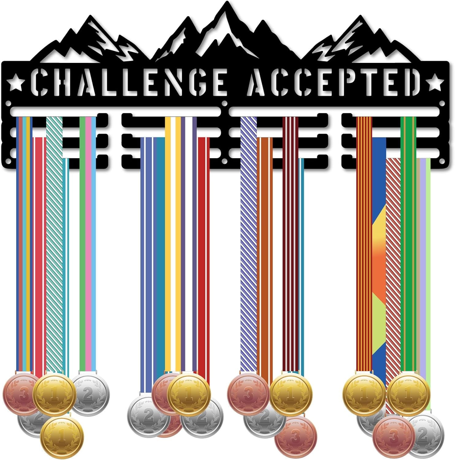 Challenge Accepted Medal Hanger Medal Holder Display Mountain Sports ...