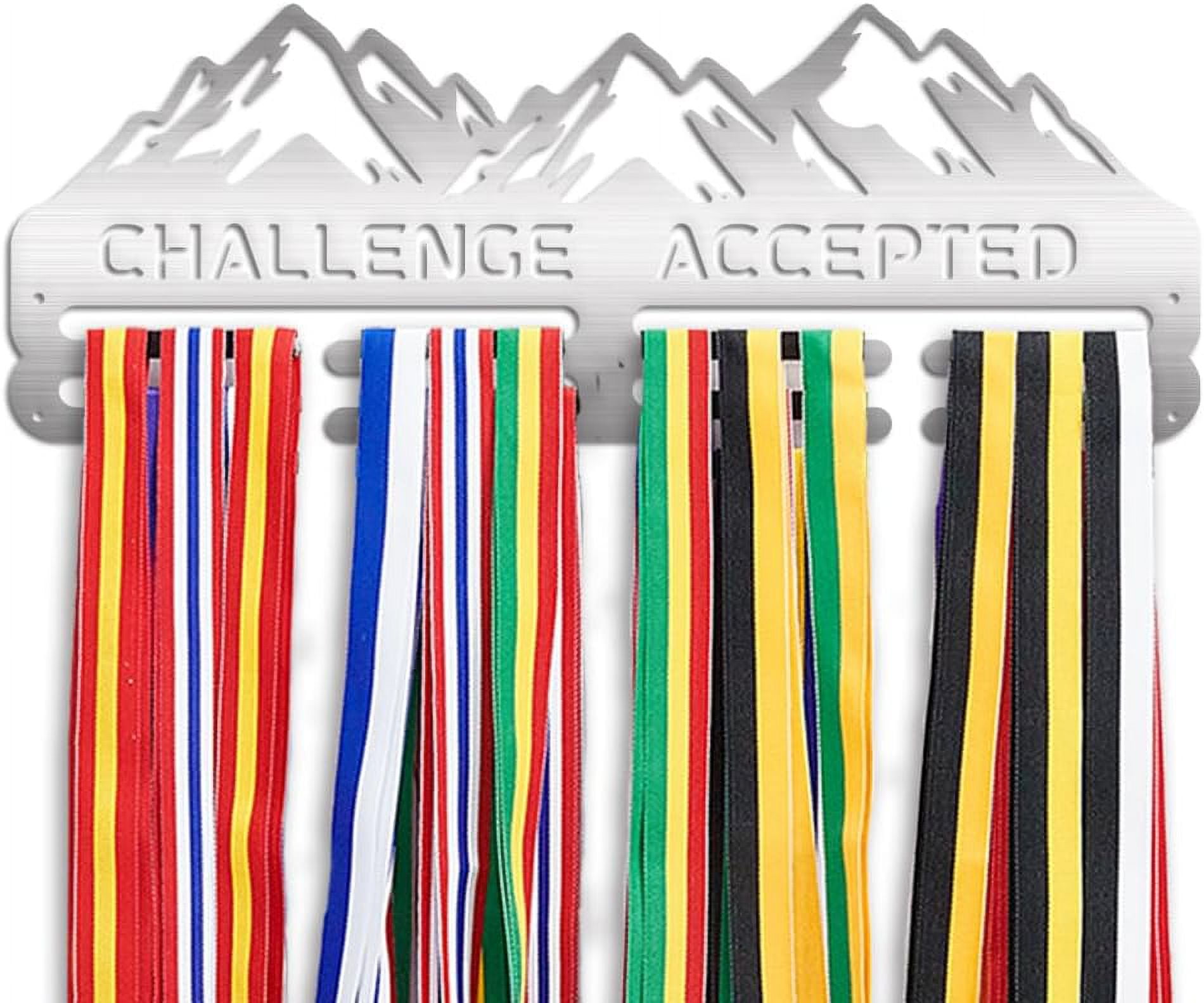 Challenge Accepted Medal Holder Mountain Medal Display 2 Lines ...
