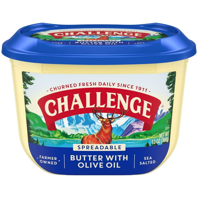 Challenge Butter, Sea Salted, Spreadable Butter with Olive Oil 13 oz ...
