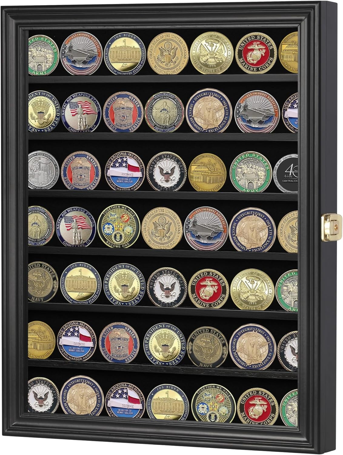 Challenge Coin / Casino Chip Display Case Cabinet Holder Shadow Box ...