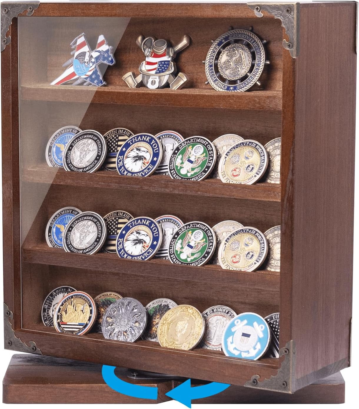 Challenge Coin Display Cabinet, Double-Sided Storage Display, Military ...