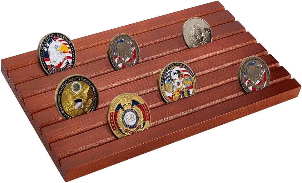 Challenge Coin Display Case 7 Rows Military Coin Holder Rack for Desk ...