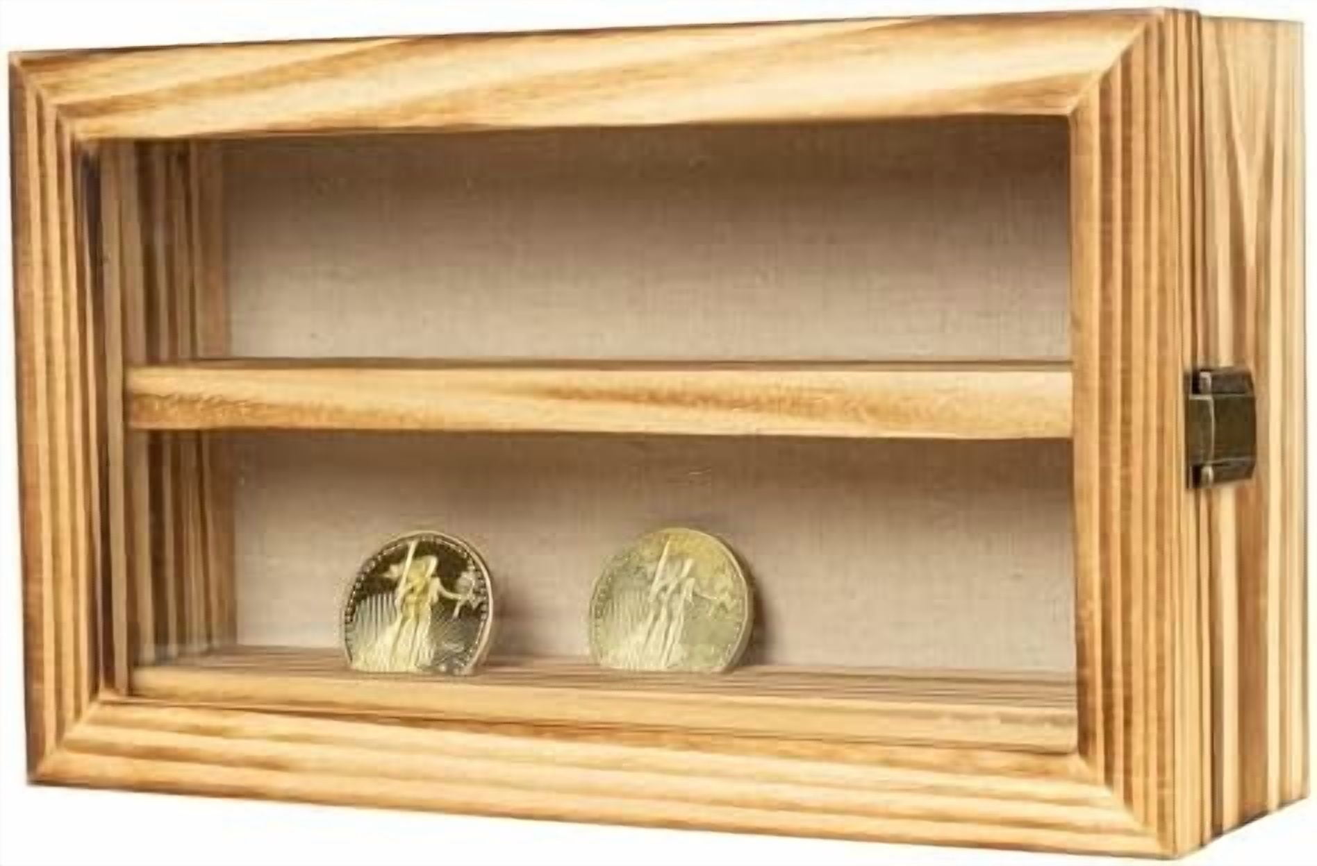 Challenge Coin Display Case Holder Shadow Box with Shelves Frame Memory ...