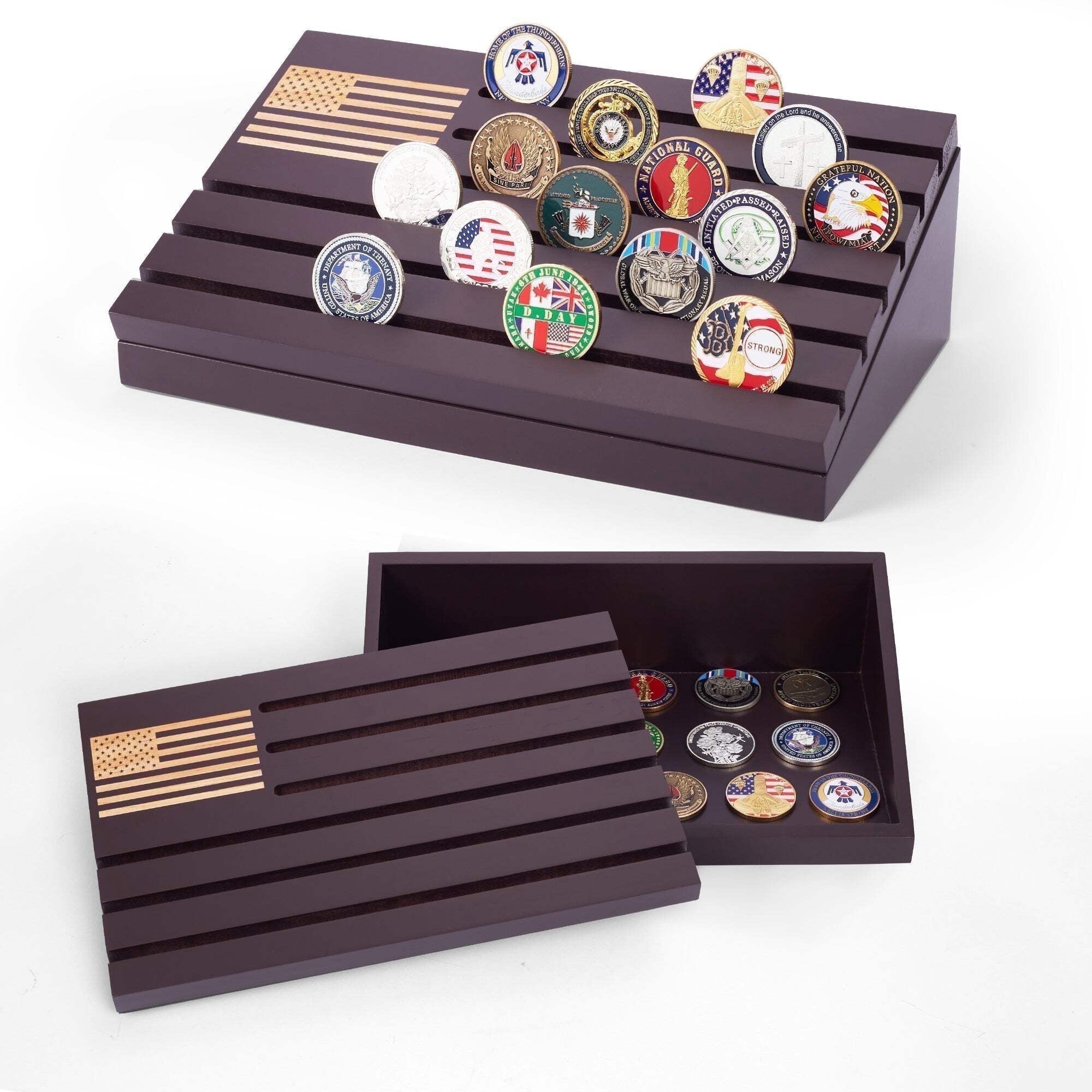Wooden Challenge Coin Display, Challenge Coin Holder with storage by ...