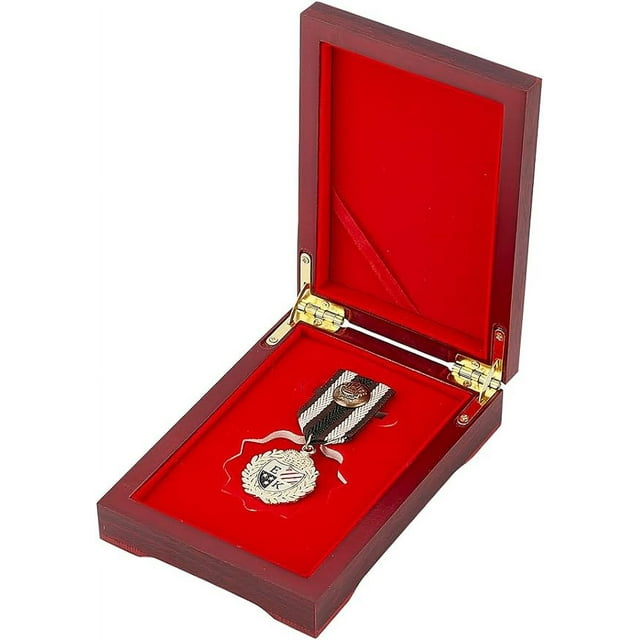 Challenge Coin Wood Presentation Box Dark Red Rectangle with Velvet ...