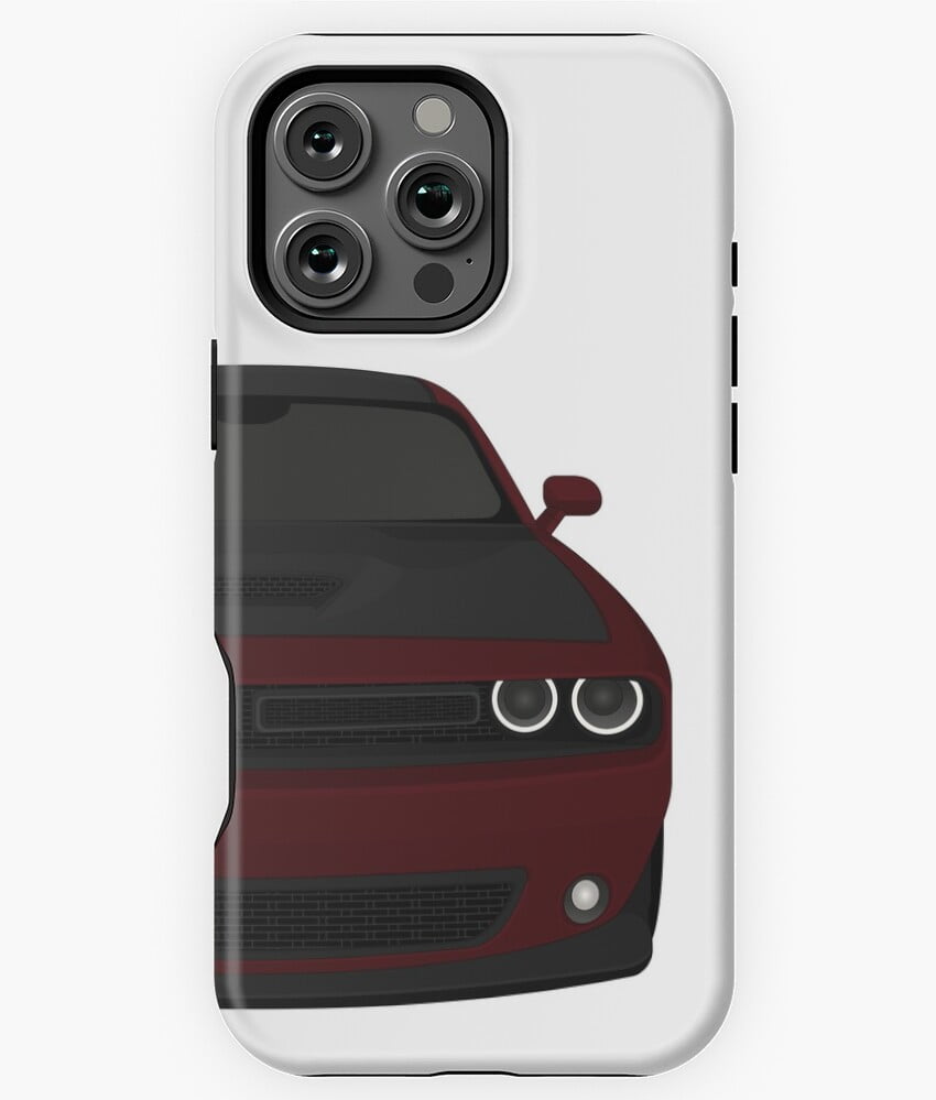 Challenge Dark Red Black Car Phone Case for iPhone 16 15 14 13 12 11 ...