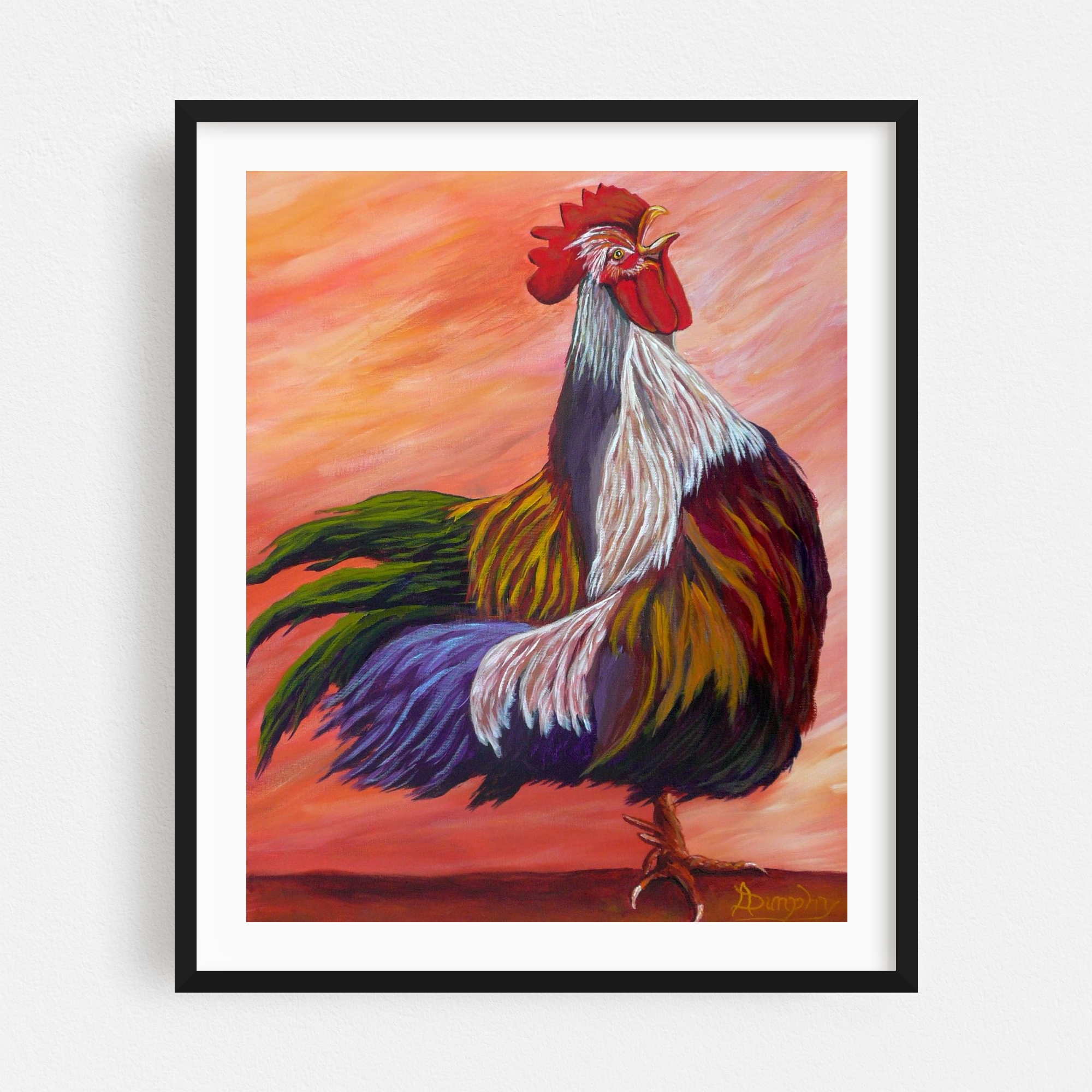 Challenge Issued - Painting Animal Farmhouse Modern Art Wildlife Rustic ...