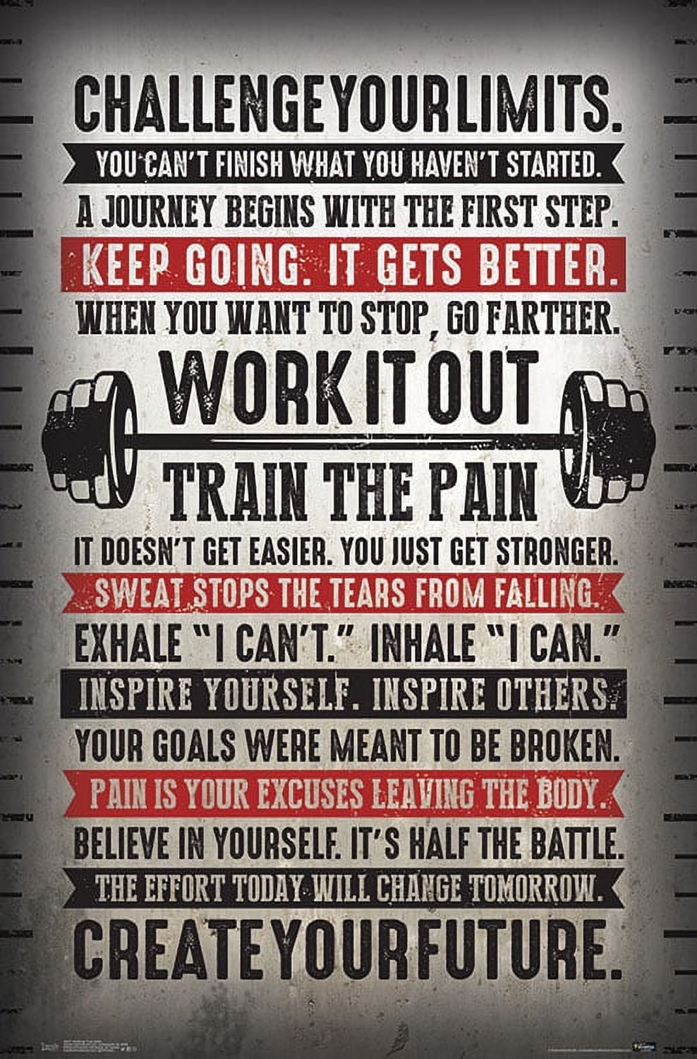 Challenge Your Limits Wall Poster, 22.375" x 34" - Walmart.com