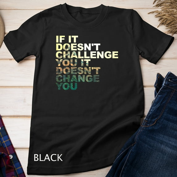 Challenge Yourself Motivational Quote Exercise Fitness Gym T-Shirt ...