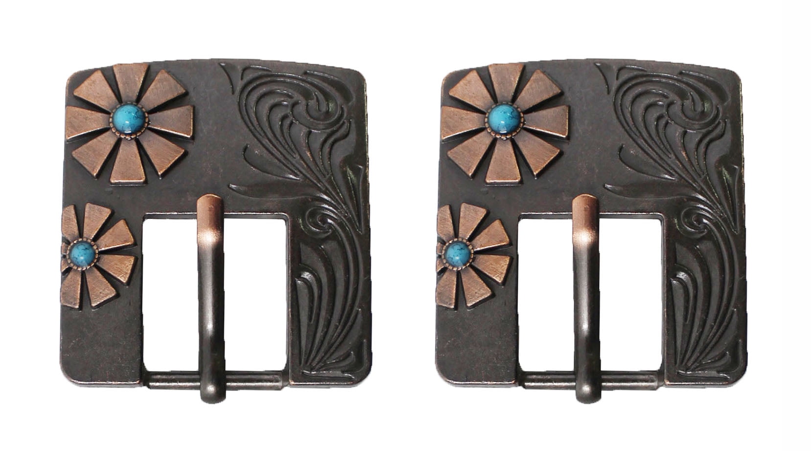 Challenger 3/4" Set of 2 Flower Engraved Western Horse Tack Bridle ...