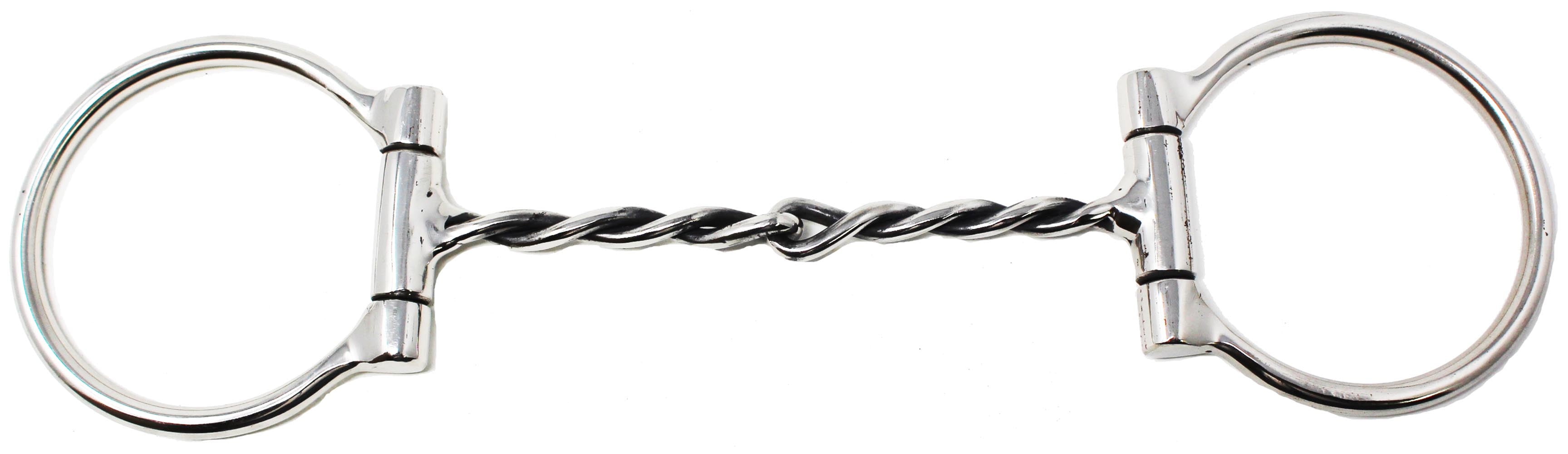 Challenger 6" Mouth Twisted Wire D-Ring Snaffle Horse Bit 35504E - Walmart.com