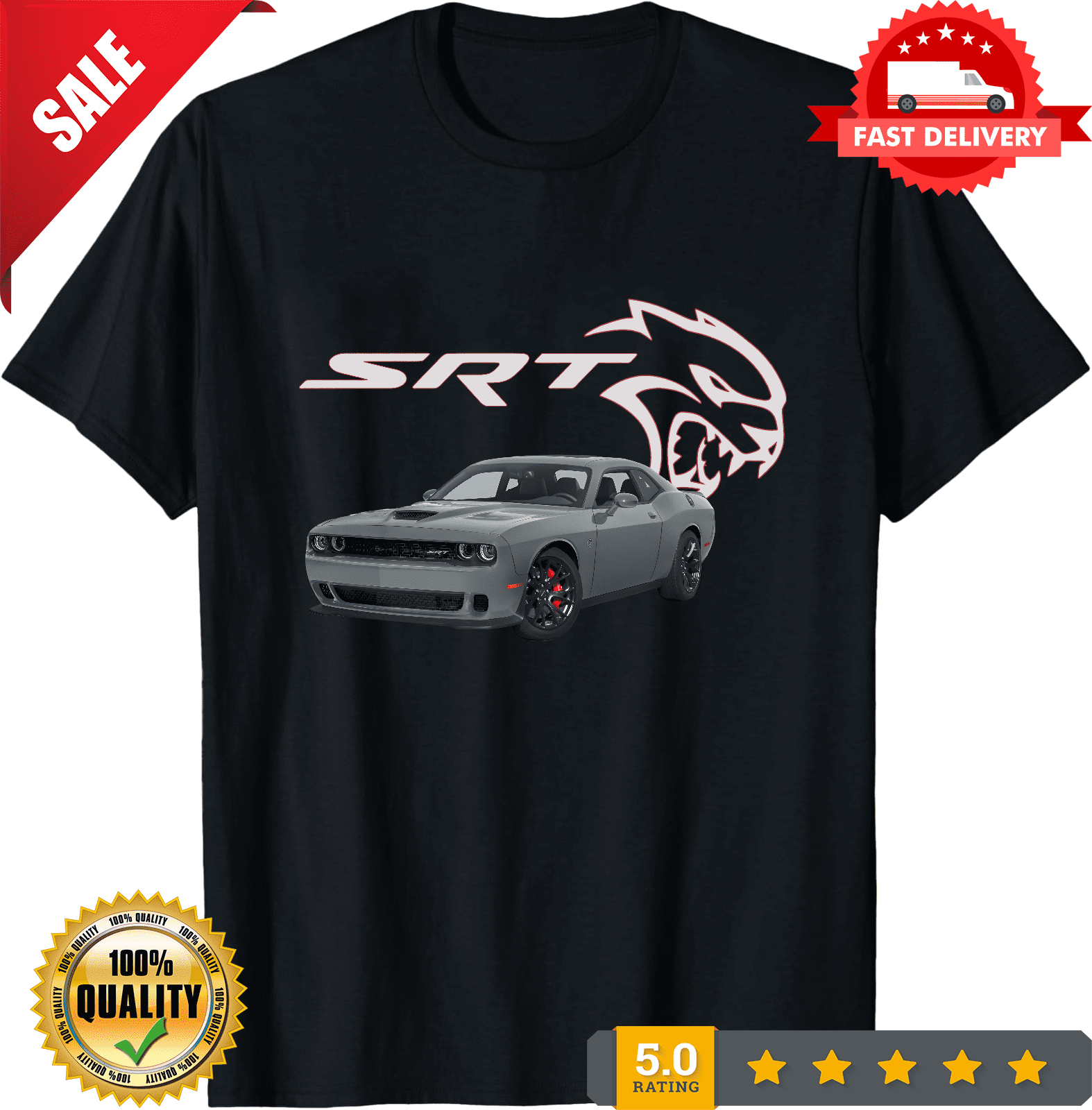 Challenger Hellcat SRT Logo T-shirt Tee Fan Gift, CROWD FAVORIT-TH69755 ...